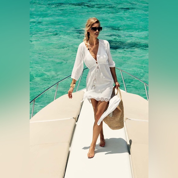 Heidi Klein | Swim | Nwot Heidi Klein Ostuni Crochet Trimmed Cotton ...